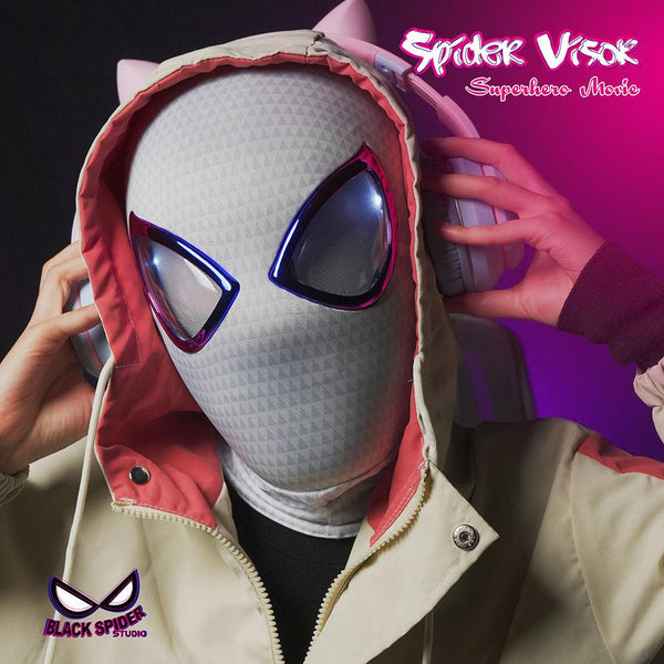 1:1 Spider Vision Gwen Light-Up Head Mask Cosplay